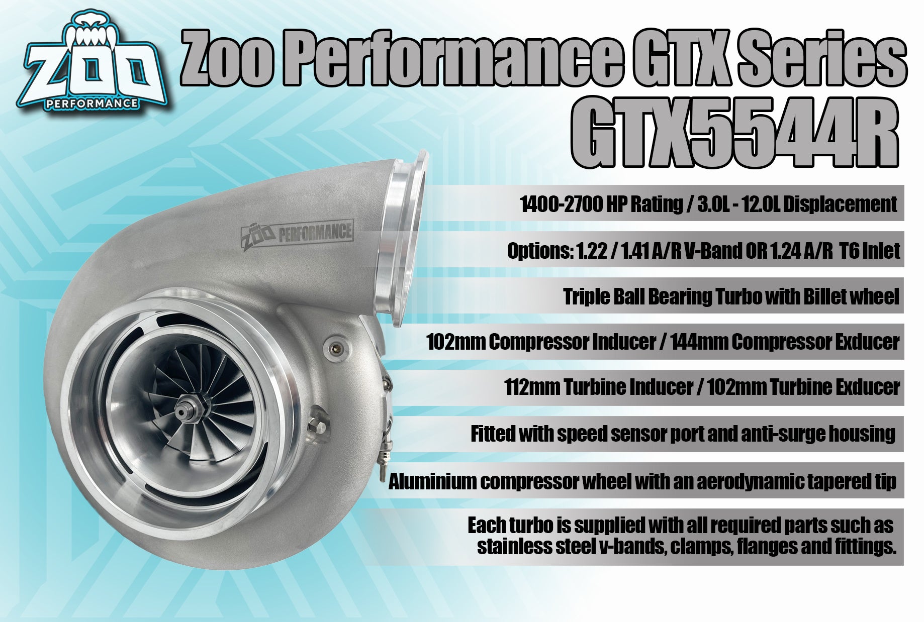 GTX5544R Series 102mm Turbo – Zoo Performance