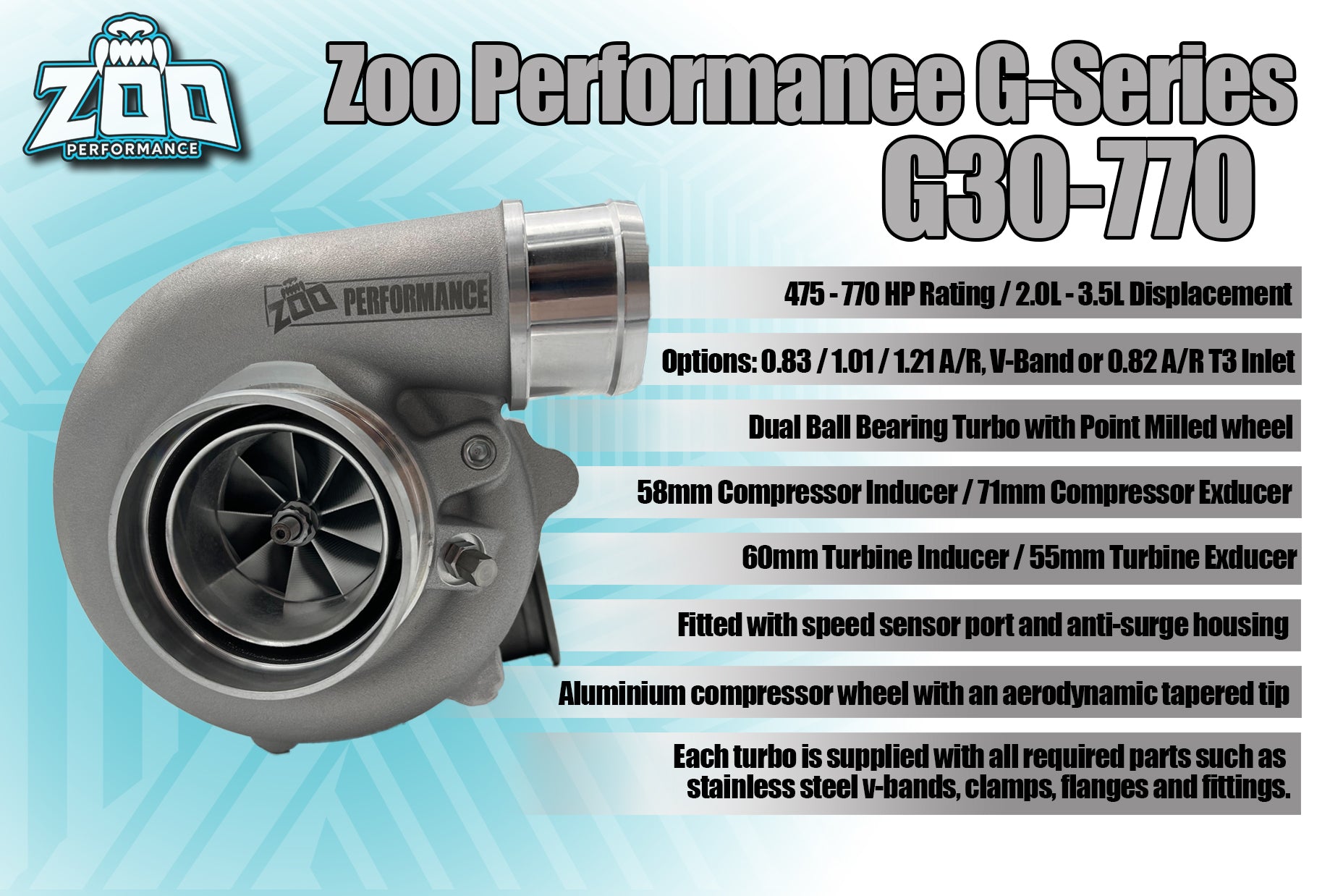 G30-770HP Series 58mm Turbo – Zoo Performance